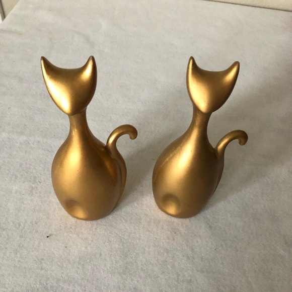 Other | Sold Vintage Gold Cat Statues | Poshmark